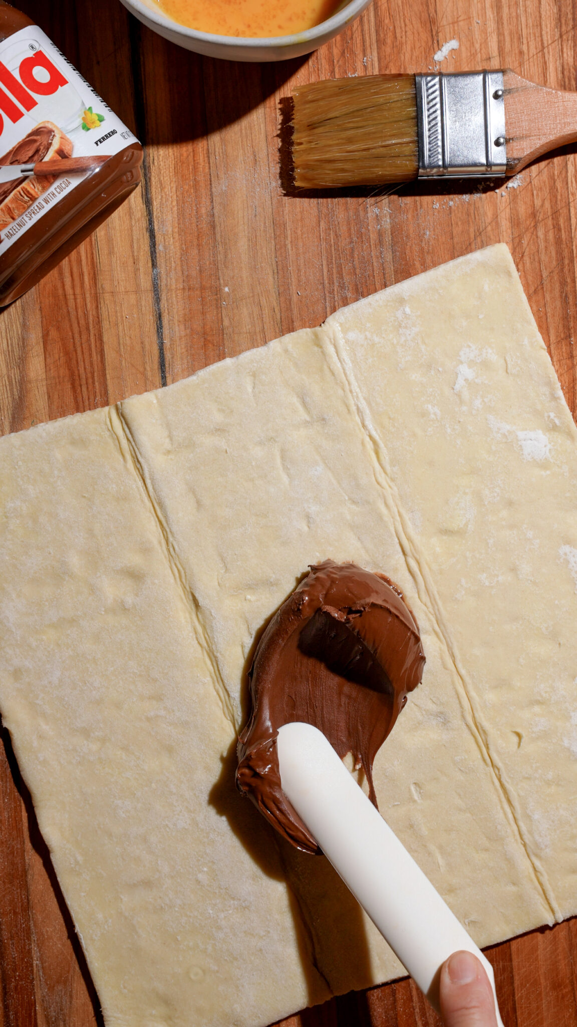 3-Ingredient Nutella Puff Pastry Croissants - Chasing Cravings