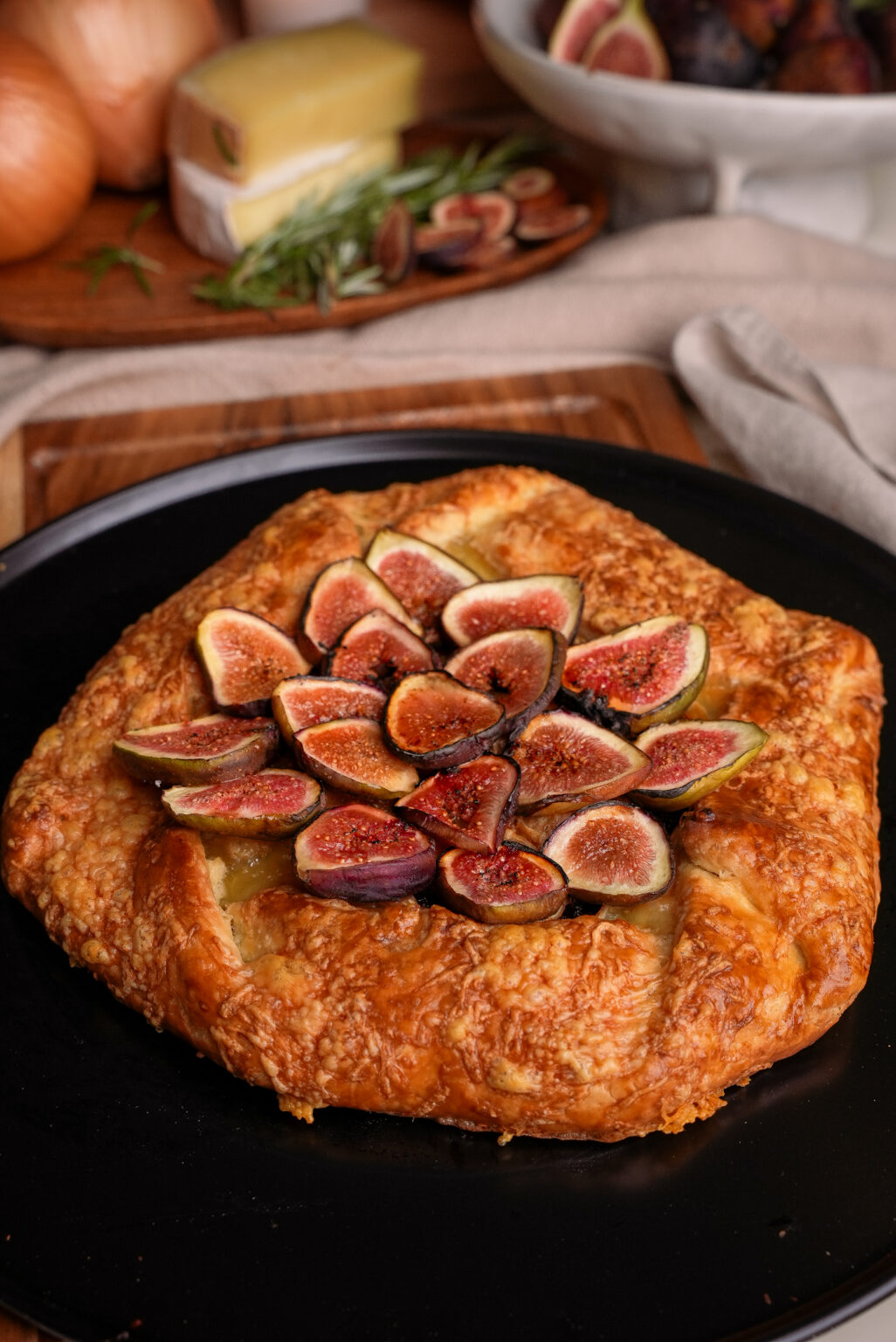 Fig, Brie, Comte & Caramelized Onions Galette - Chasing Cravings